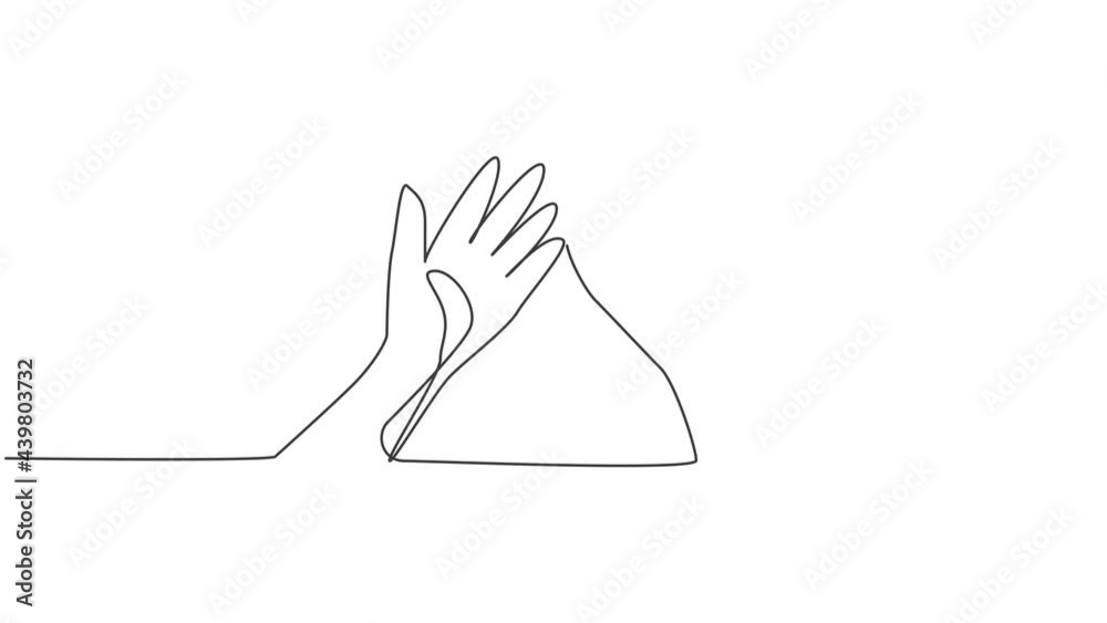 Self drawing animation of single one line draw twelve steps hand ...