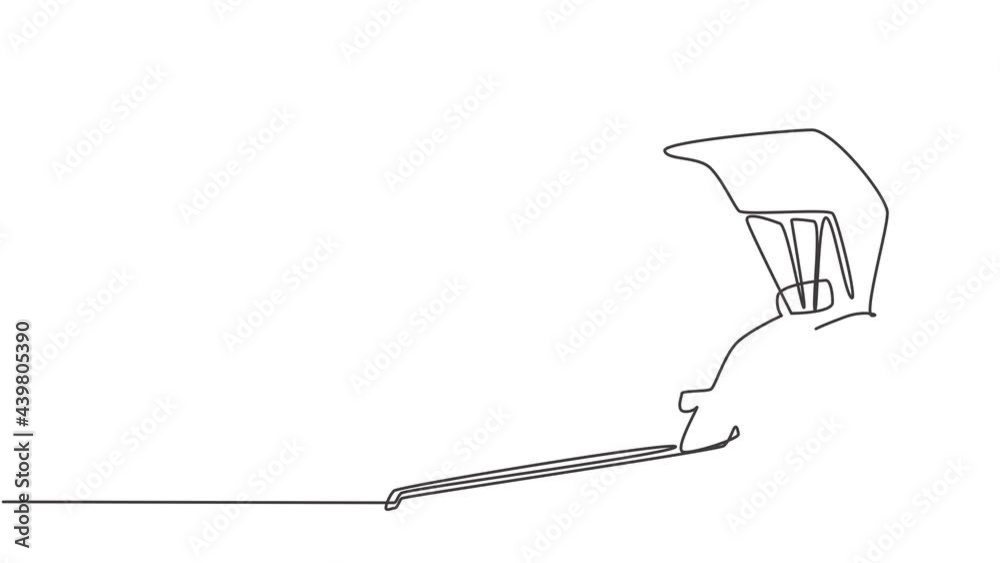 Self drawing animation of single continuous line draw pulled rickshaw ...