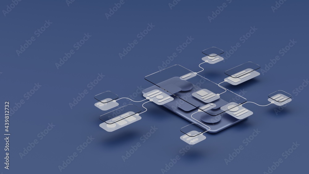 UX UI flowchart connection node graphic designer creative planning ...