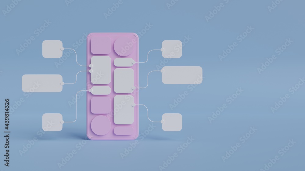 UX UI flowchart connection node graphic designer creative planning ...