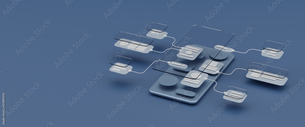 UX UI flowchart connection node graphic designer creative planning ...