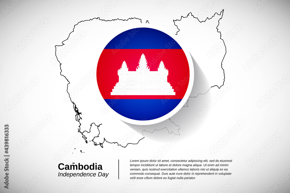 Independence day of Cambodia. Creative country flag of Cambodia with ...