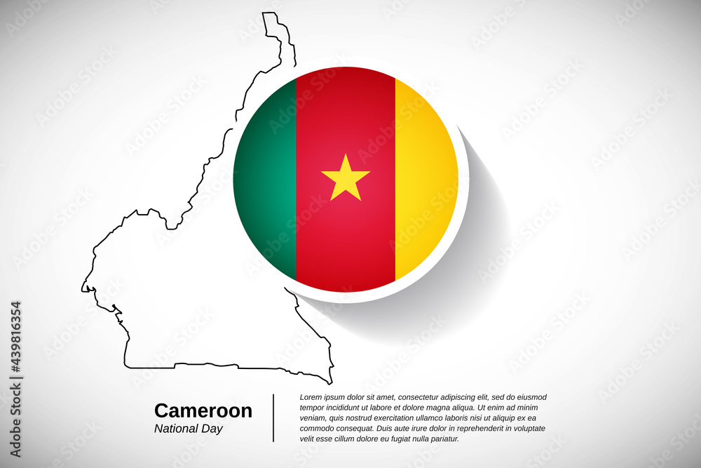 National day of Cameroon. Creative country flag of Cameroon with ...