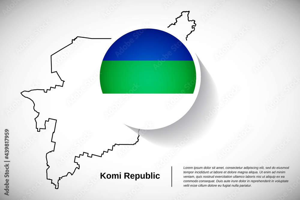 National day of Komi Republic. Creative country flag of Komi Republic ...