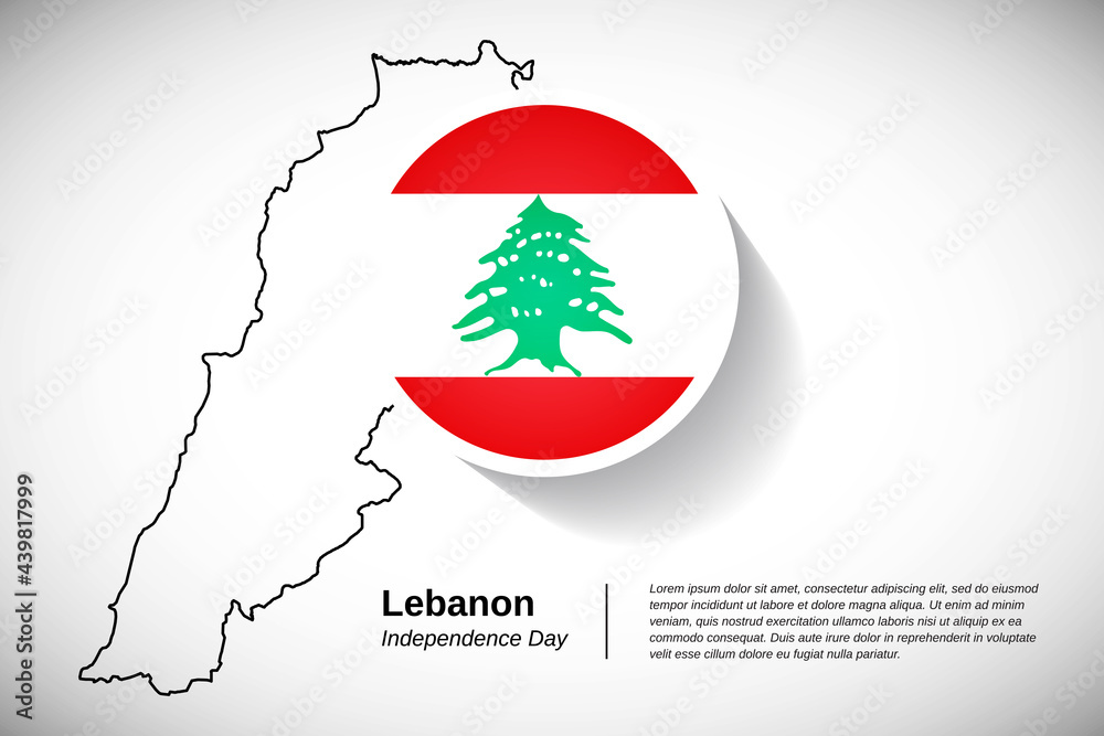 Independence day of Lebanon. Creative country flag of Lebanon with ...