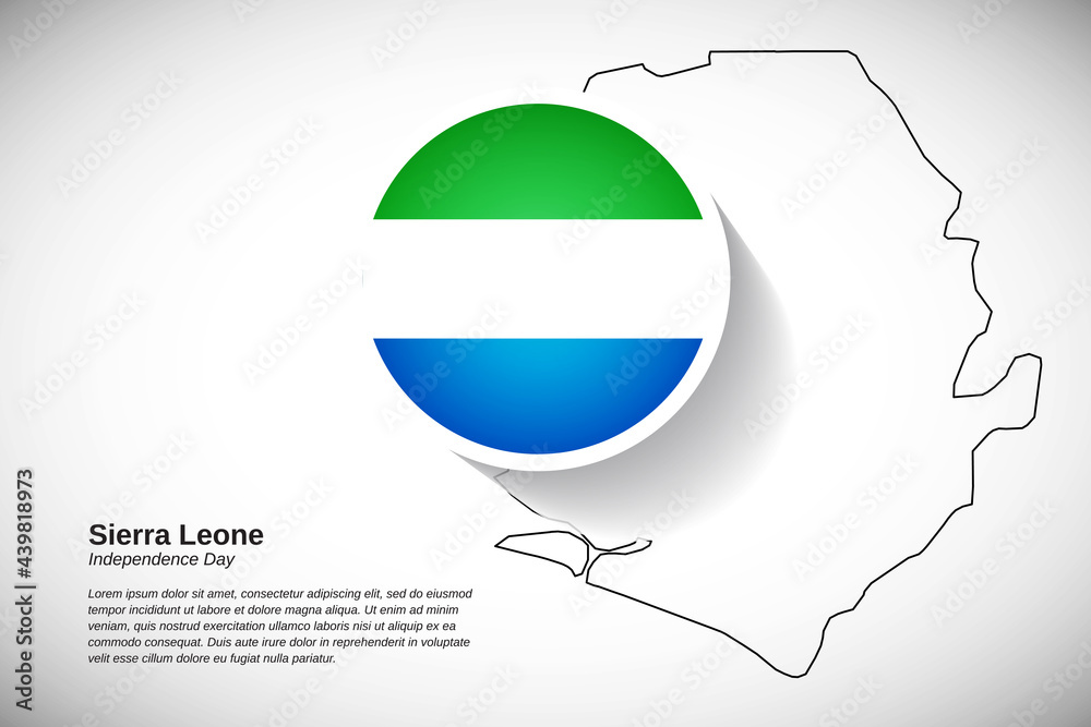 Independence day of Sierra Leone. Creative country flag of Sierra Leone ...