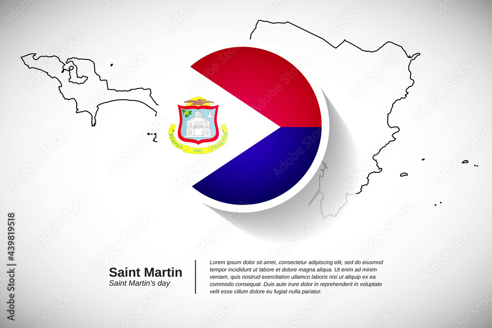 National day of Saint Martin. Creative country flag of Saint Martin ...