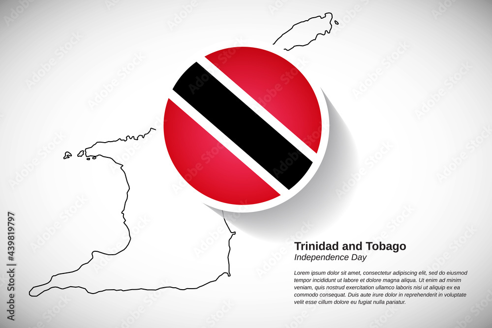 Independence day of Trinidad and Tobago. Creative country flag with ...