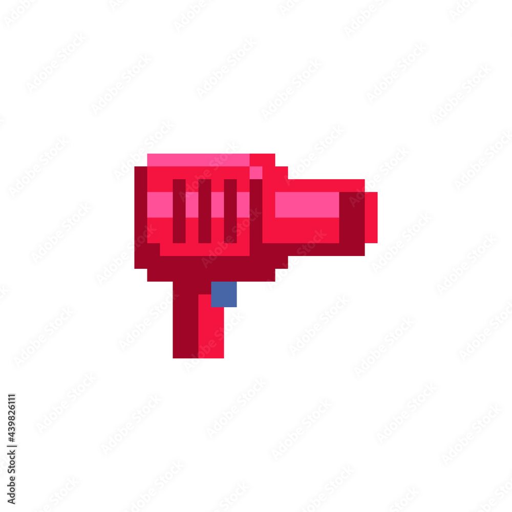 Space weapon pixel art icons laser gun blaster isolated vector ...