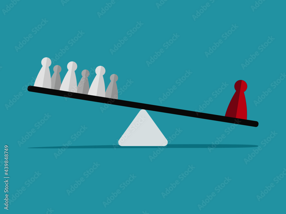 Imbalanced seesaw, symbol of income and power inequality Stock Vector ...