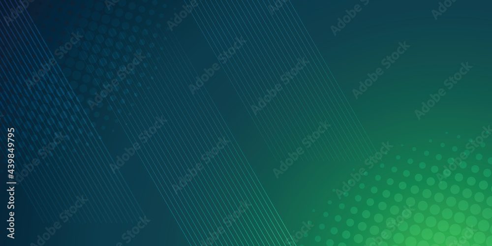 Green background in vector illustration with glow and movement, with ...