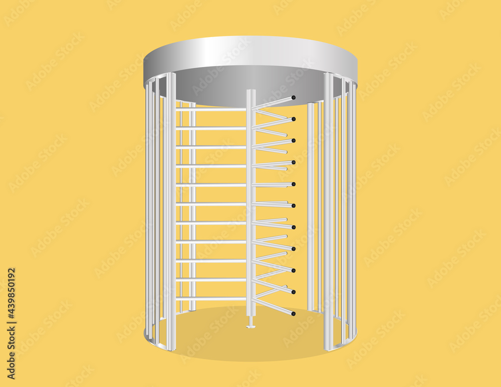 Full Height turnstile Single Lane 3arms. security gates Vector ...
