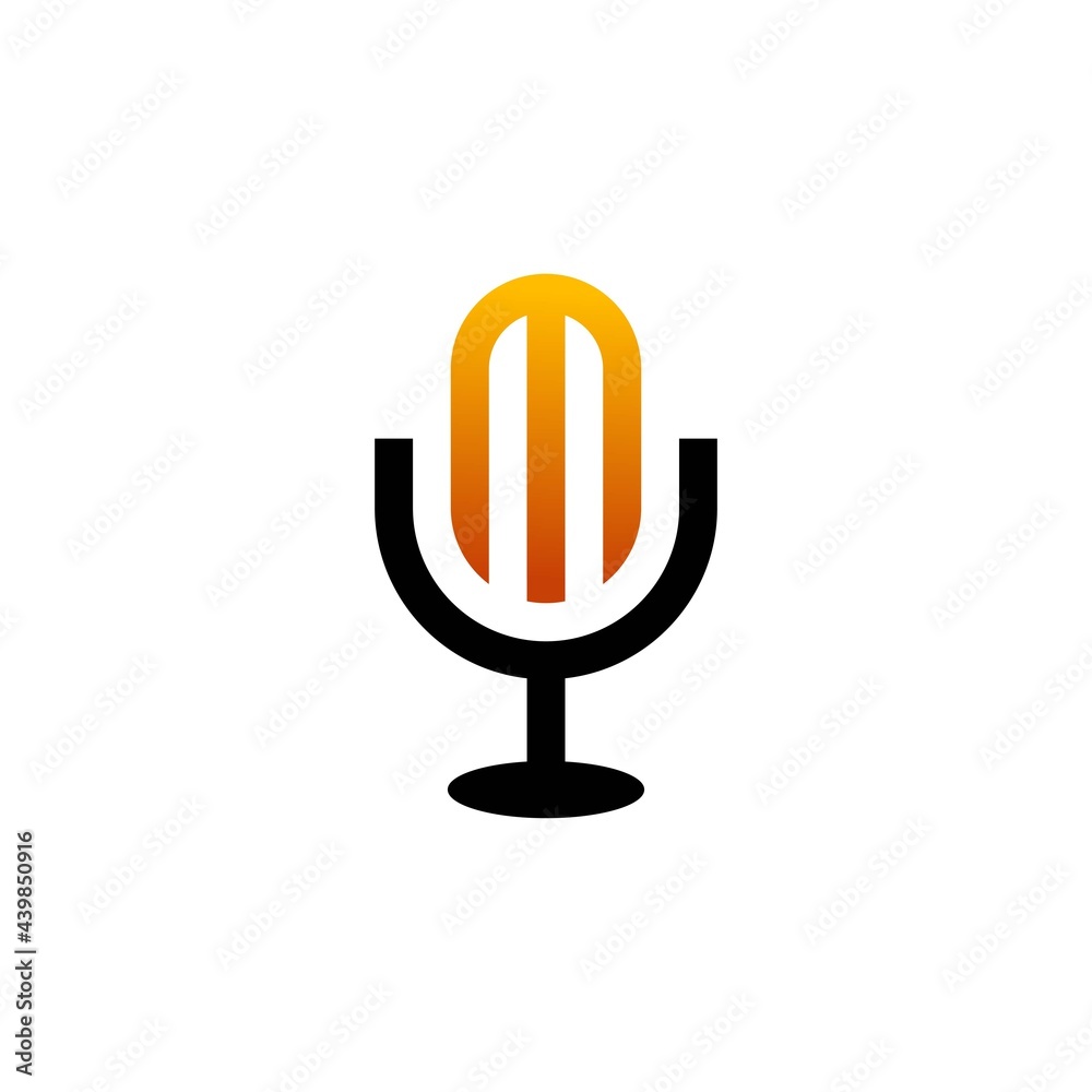 letter M microphone logo template Stock Vector | Adobe Stock