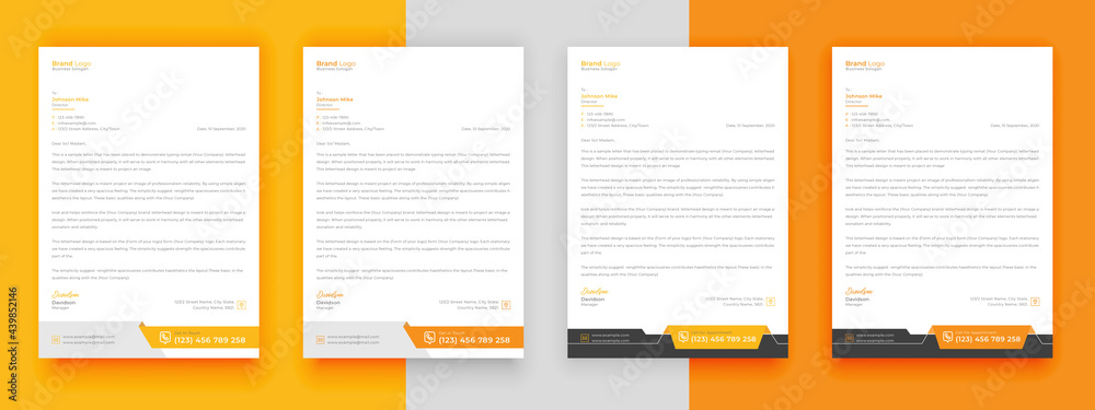 Corporate and business purpose modern letterhead design Stock Vector ...