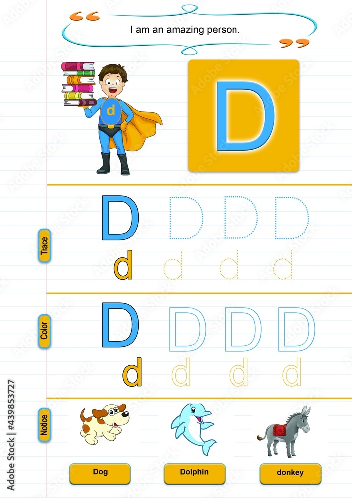 Letter D.Learn Alphabet letters and coloring graphics printable ...