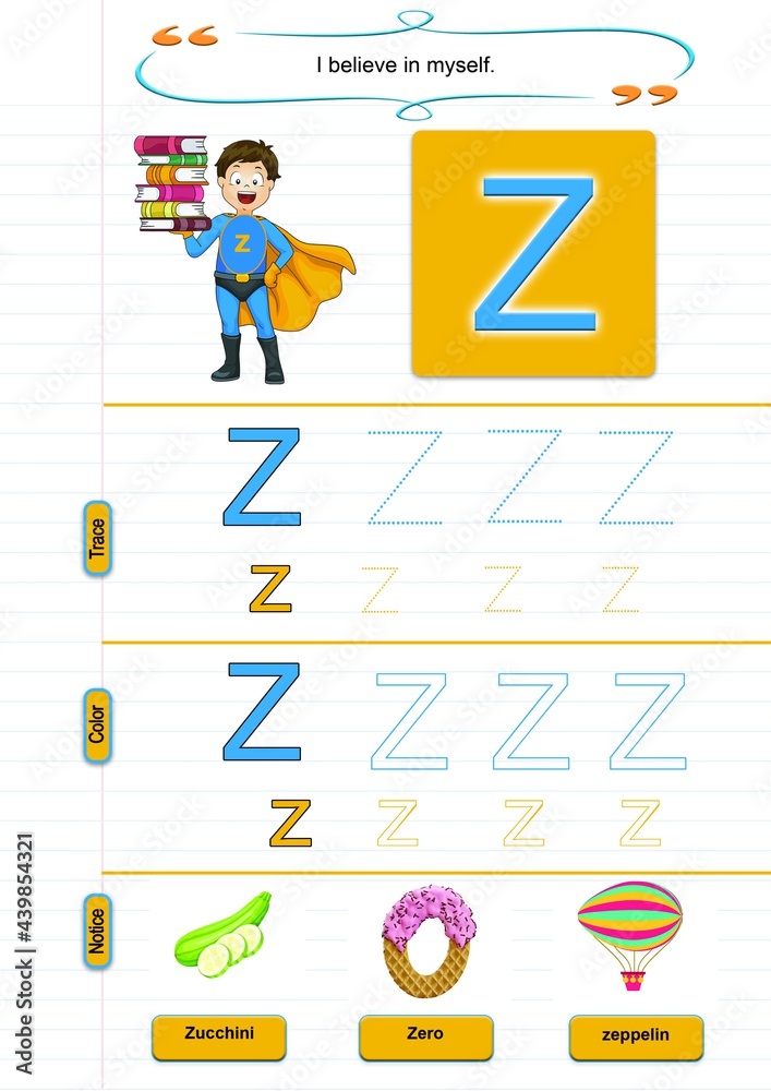 Letter Z.Learn Alphabet letters and coloring graphics printable ...