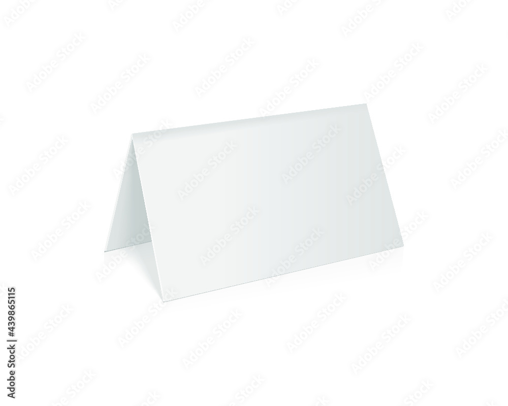 Blank table tent card isolated on a white background. 3d illustration ...