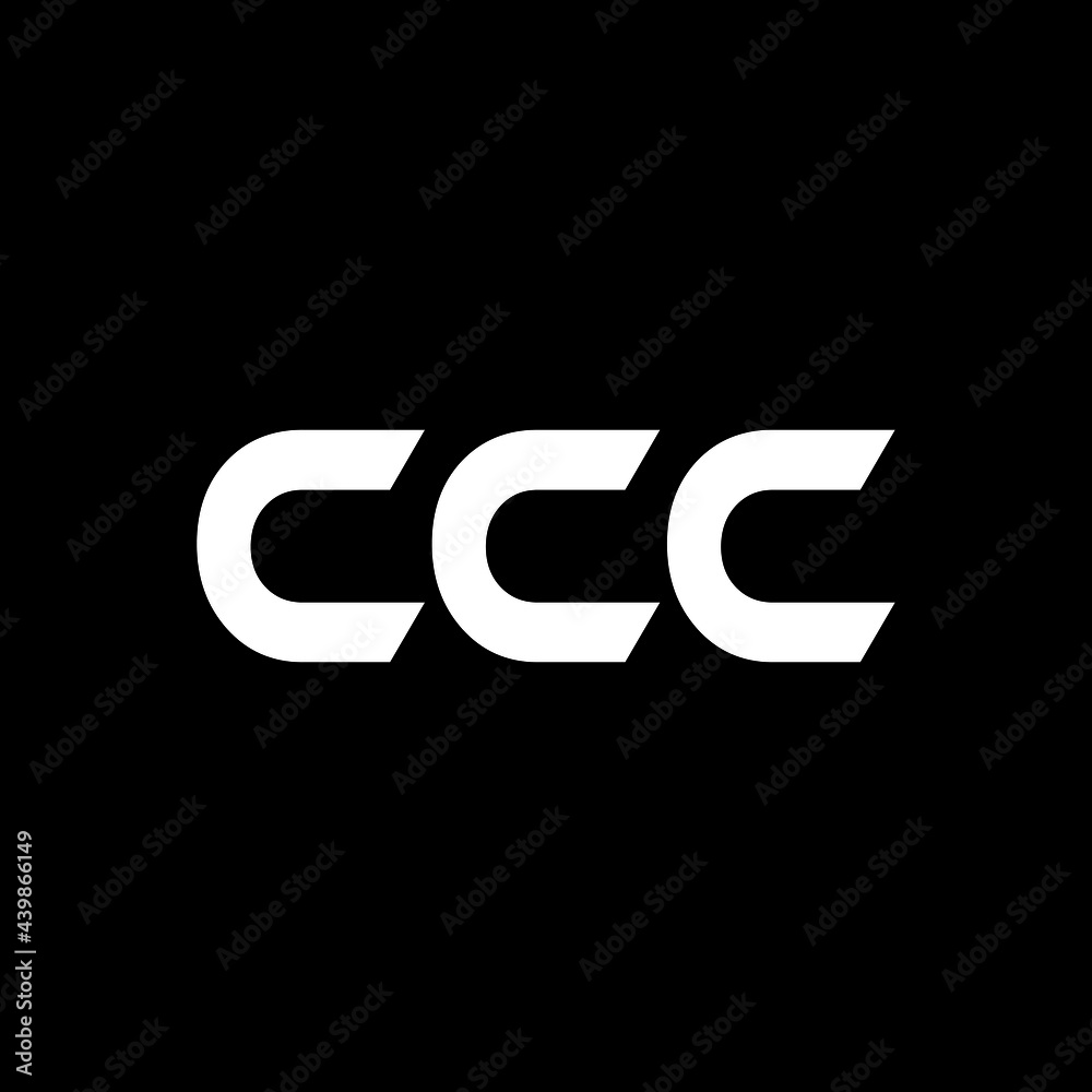 CCC letter logo design with black background in illustrator, vector ...
