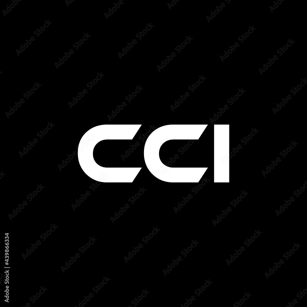 Vecteur Stock CCI letter logo design with black background in ...
