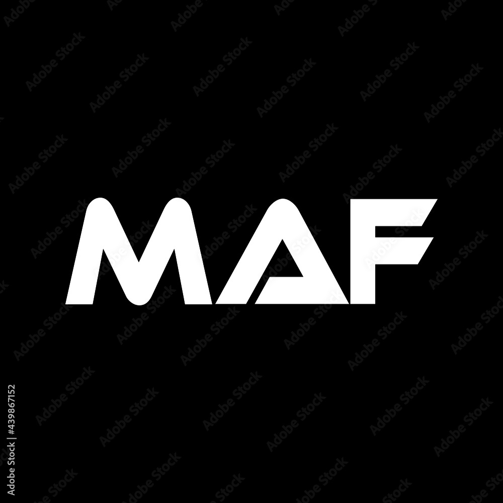 MAF letter logo design with black background in illustrator, vector ...