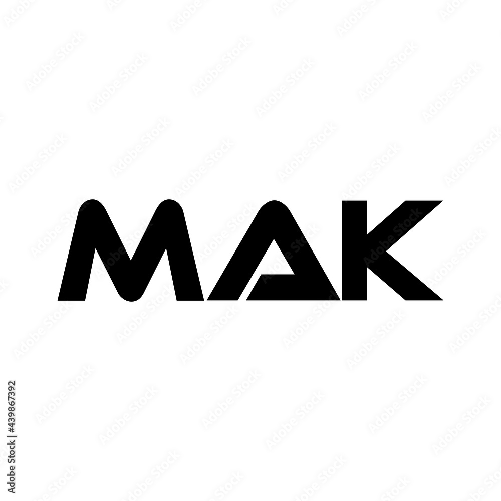 MAK letter logo design with white background in illustrator, vector ...