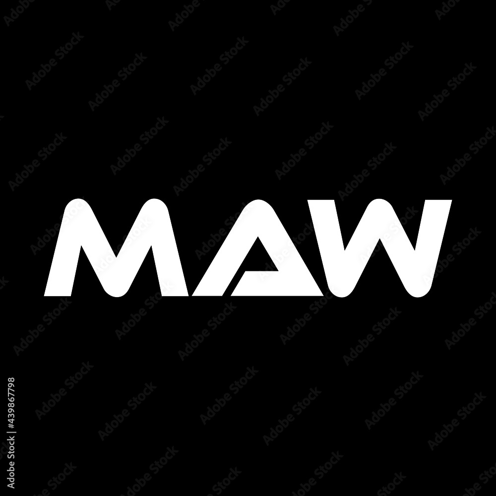 Vecteur Stock MAW letter logo design with black background in ...