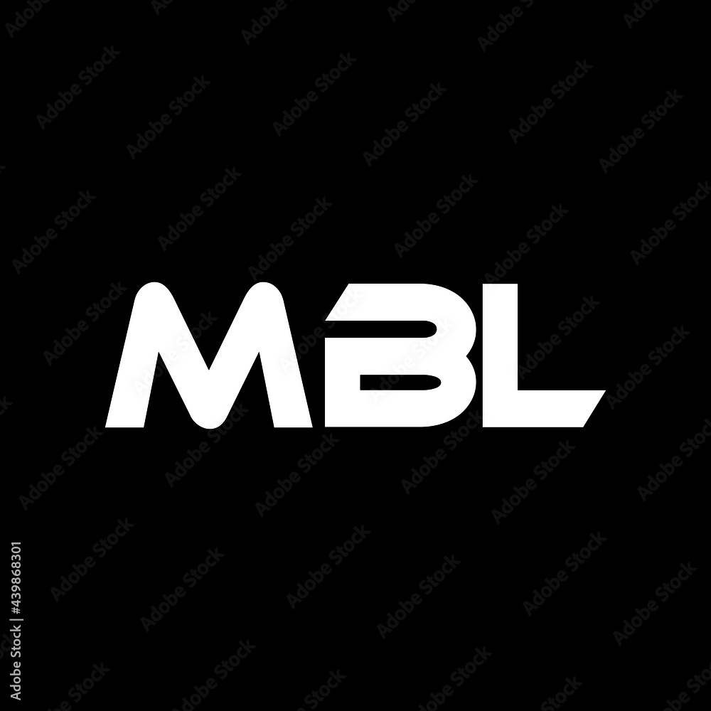 MBL letter logo design with black background in illustrator, vector ...