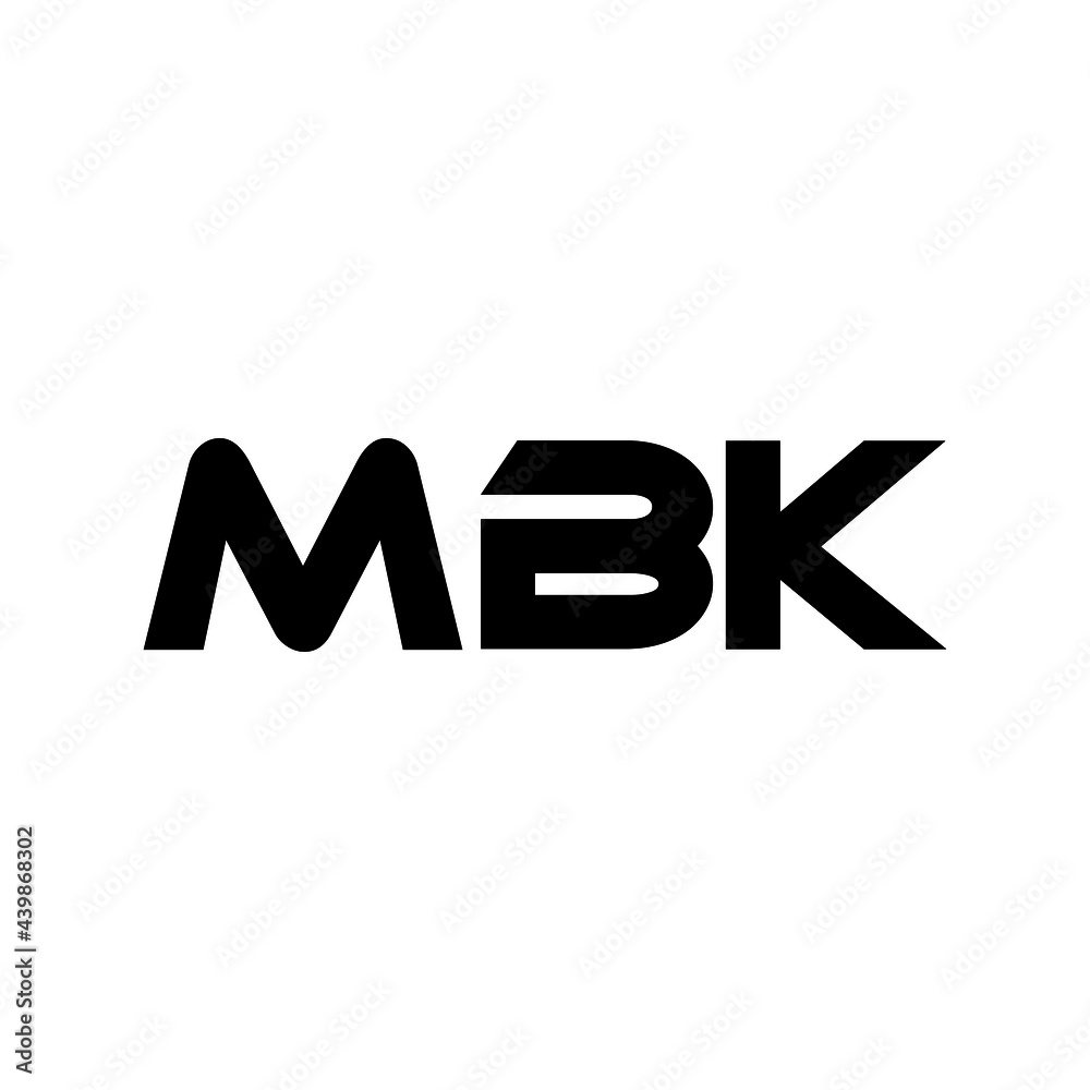 MBK letter logo design with white background in illustrator, vector ...