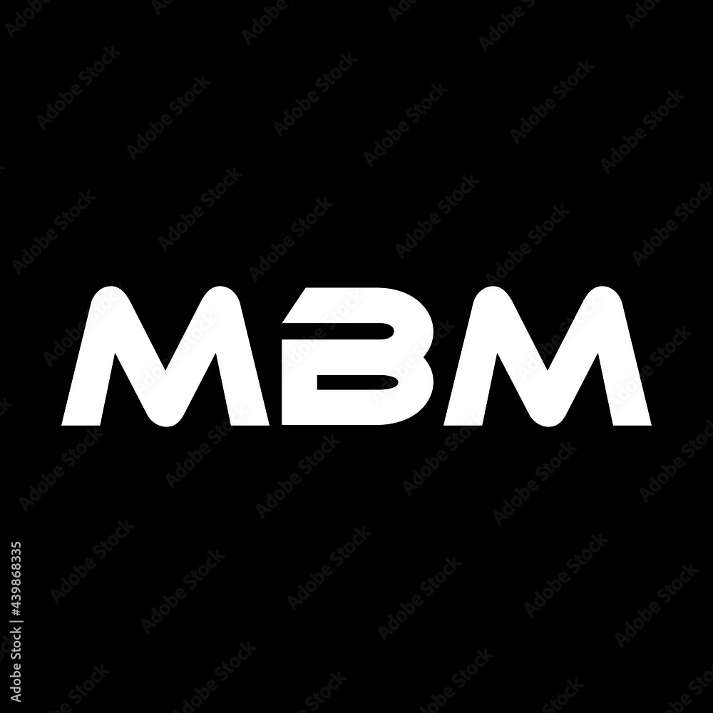 Vecteur Stock MBM letter logo design with black background in ...