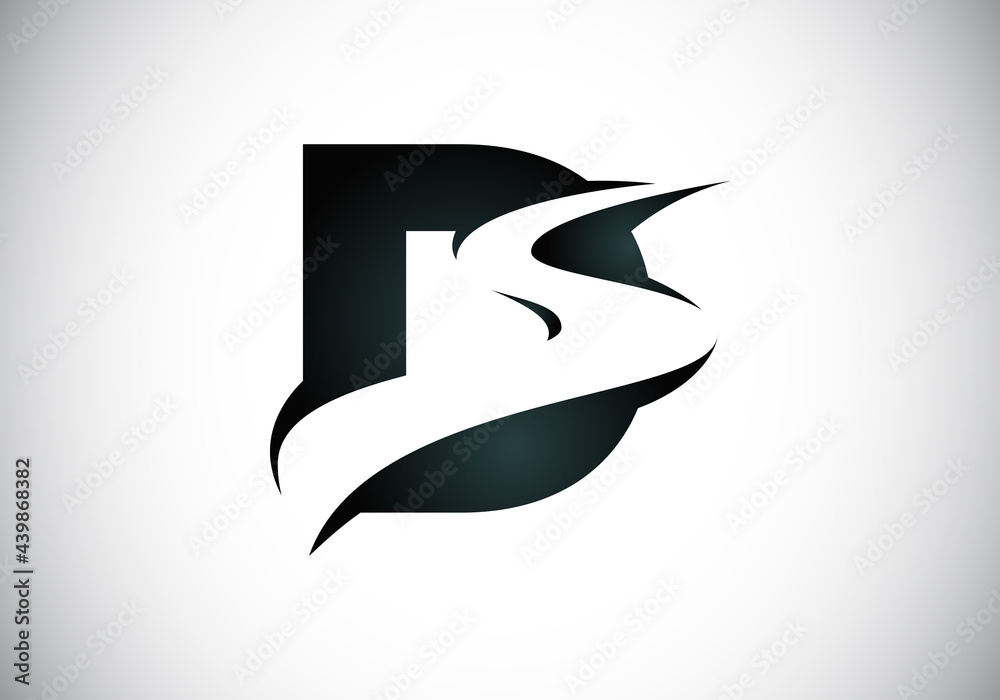 Initial Letter D with backspace S or pathway Logo design vector ...