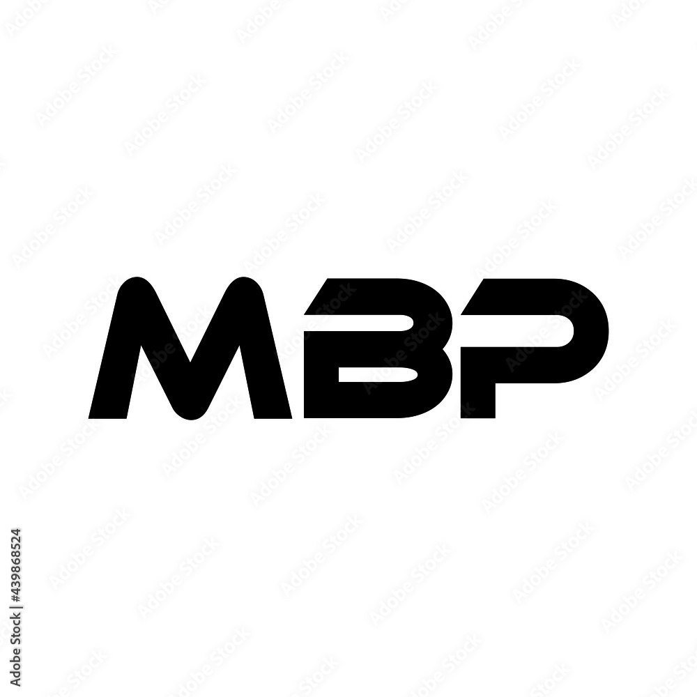 MBP letter logo design with white background in illustrator, vector ...