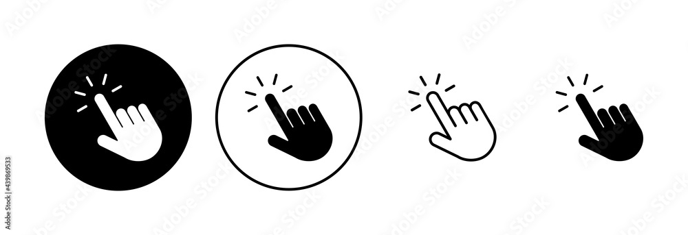 Hand click icon set. pointer icon vector. hand cursor icon vector Stock ...