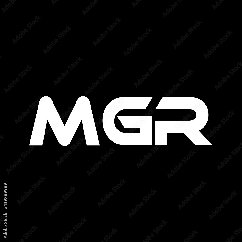 MGR letter logo design with black background in illustrator, vector ...