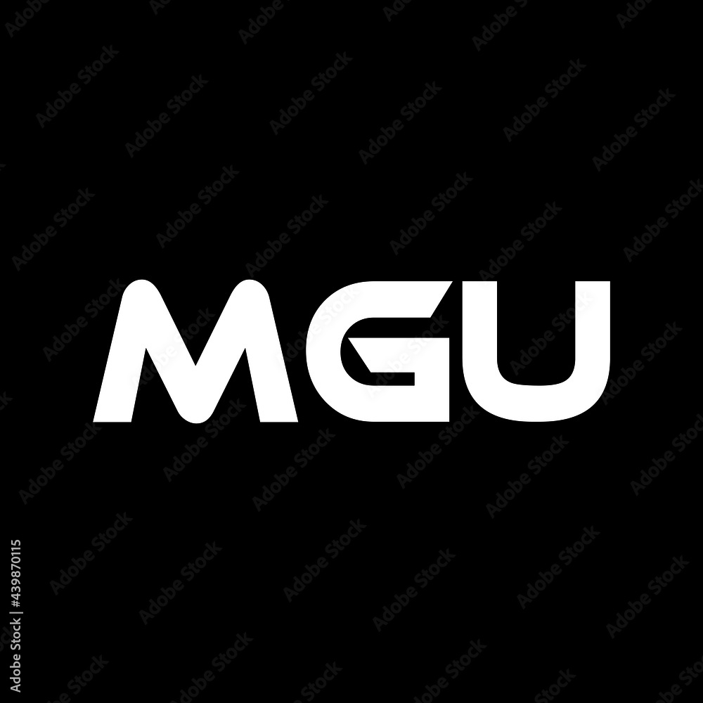MGU letter logo design with black background in illustrator, vector ...