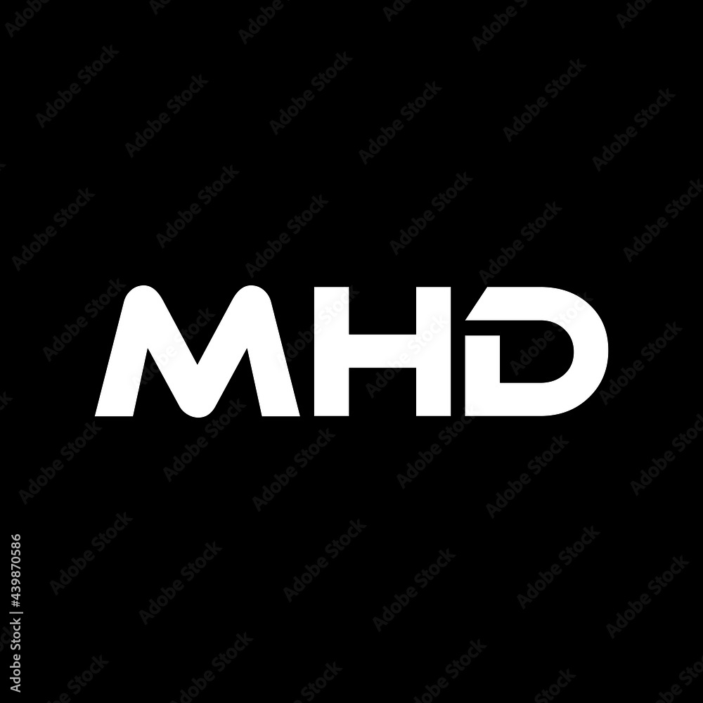 MHD letter logo design with black background in illustrator, vector ...