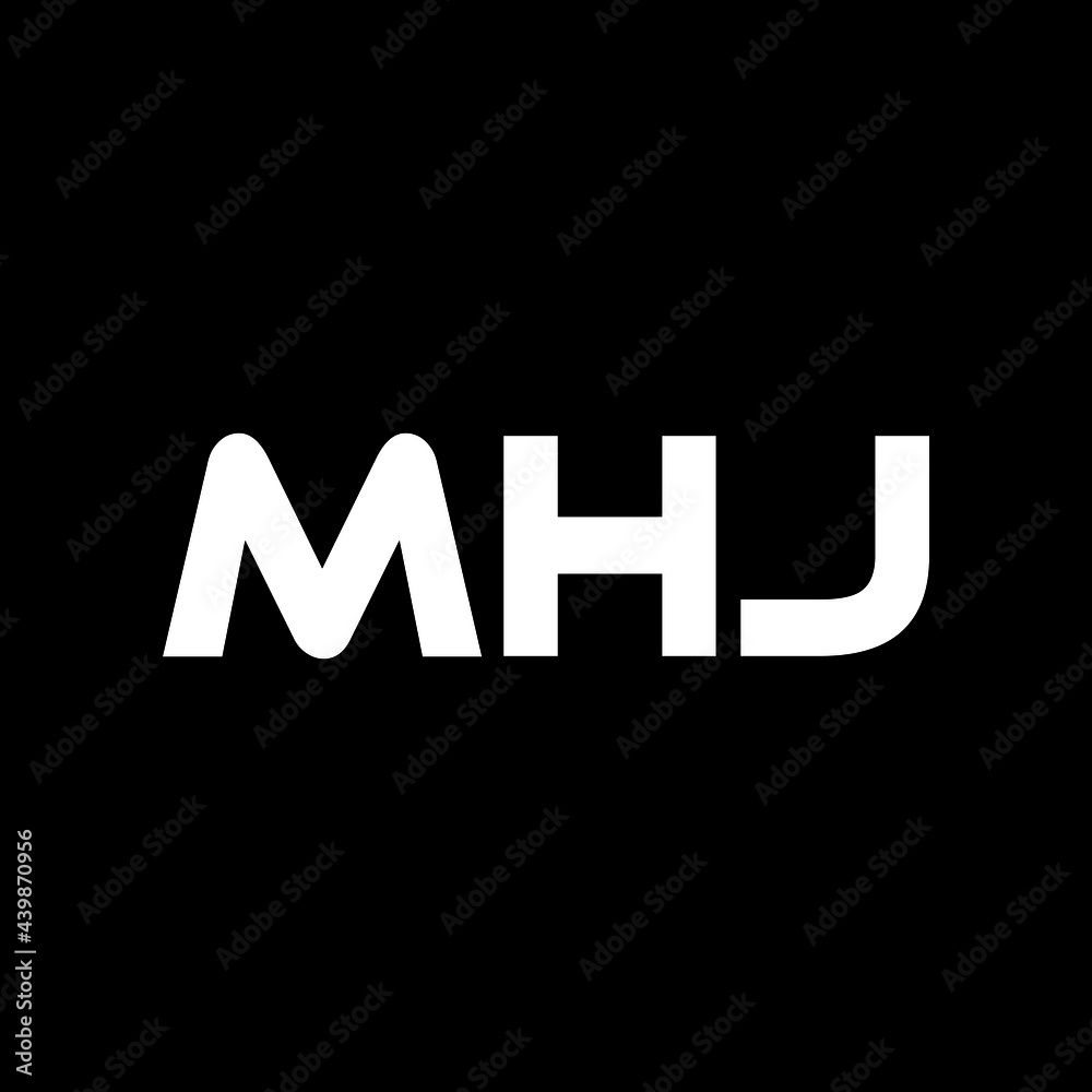 Vecteur Stock MHJ letter logo design with black background in ...