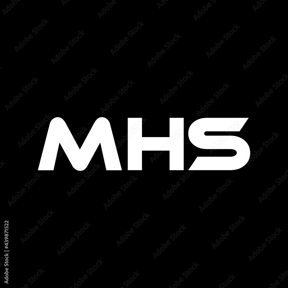 MHS letter logo design with black background in illustrator, vector ...