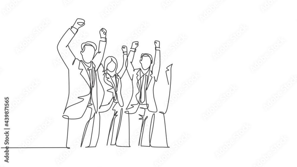 Self drawing animation of one single line draw of CEO and his ...