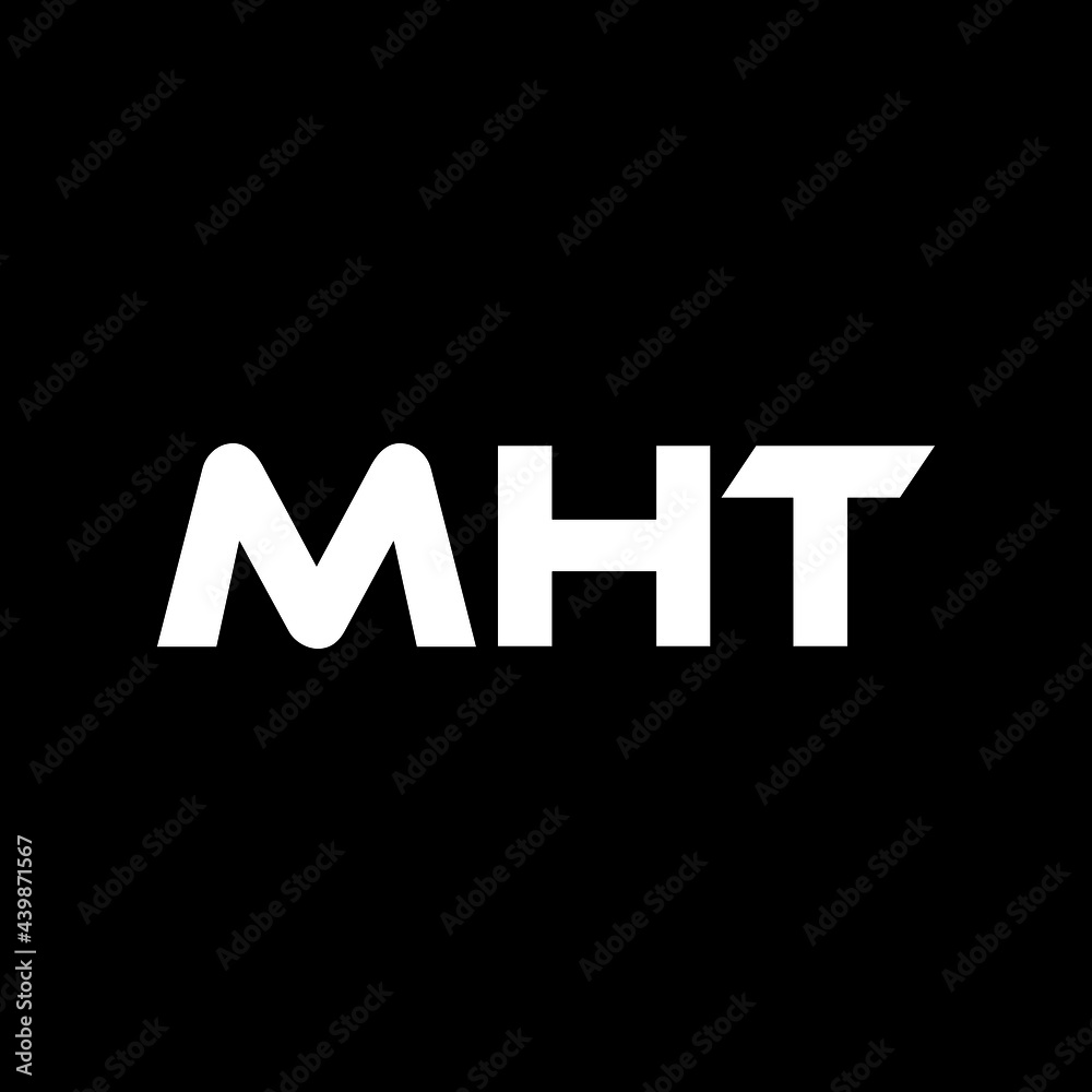 MHT letter logo design with black background in illustrator, vector ...