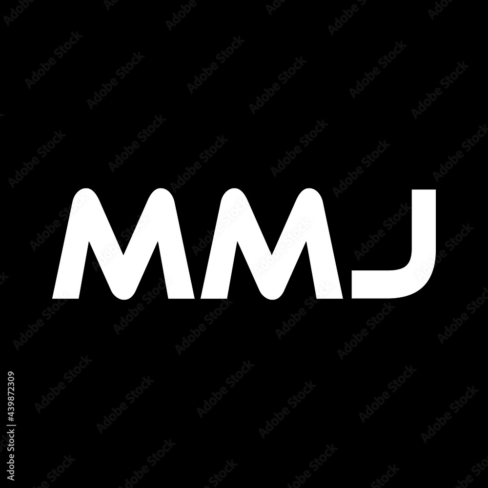 MMJ letter logo design with black background in illustrator, vector ...