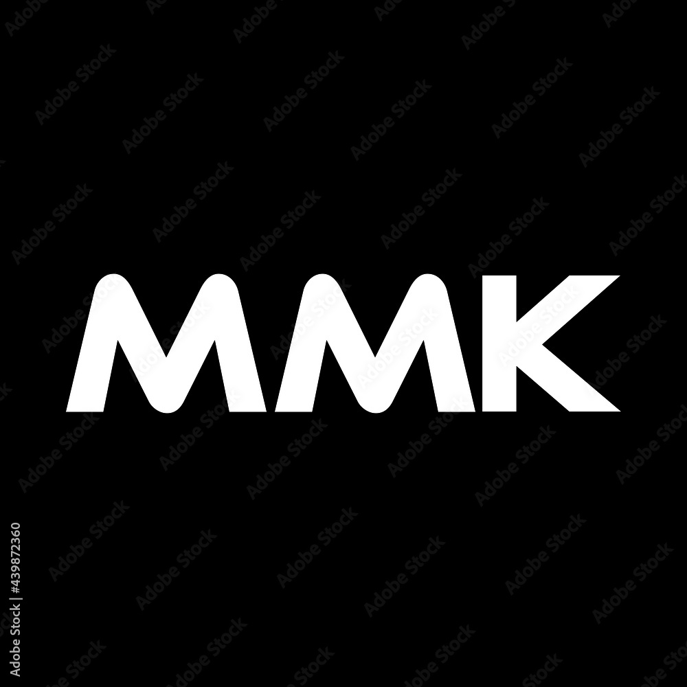Vecteur Stock MMK letter logo design with black background in ...