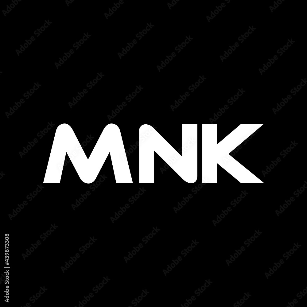 MNK letter logo design with black background in illustrator, vector ...