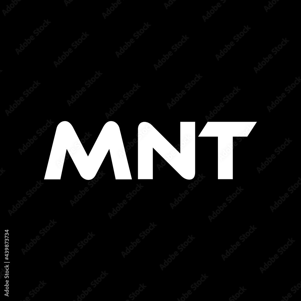 MNT letter logo design with black background in illustrator, vector ...
