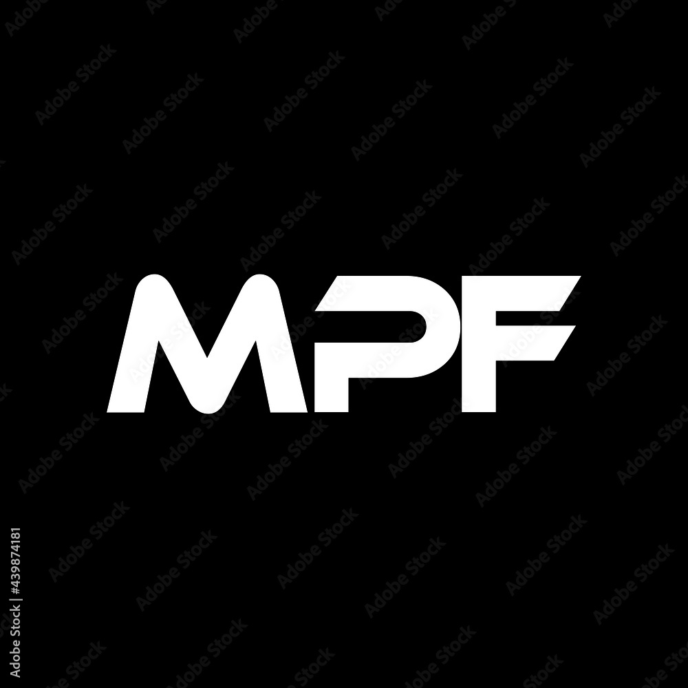 MPF letter logo design with black background in illustrator, vector ...