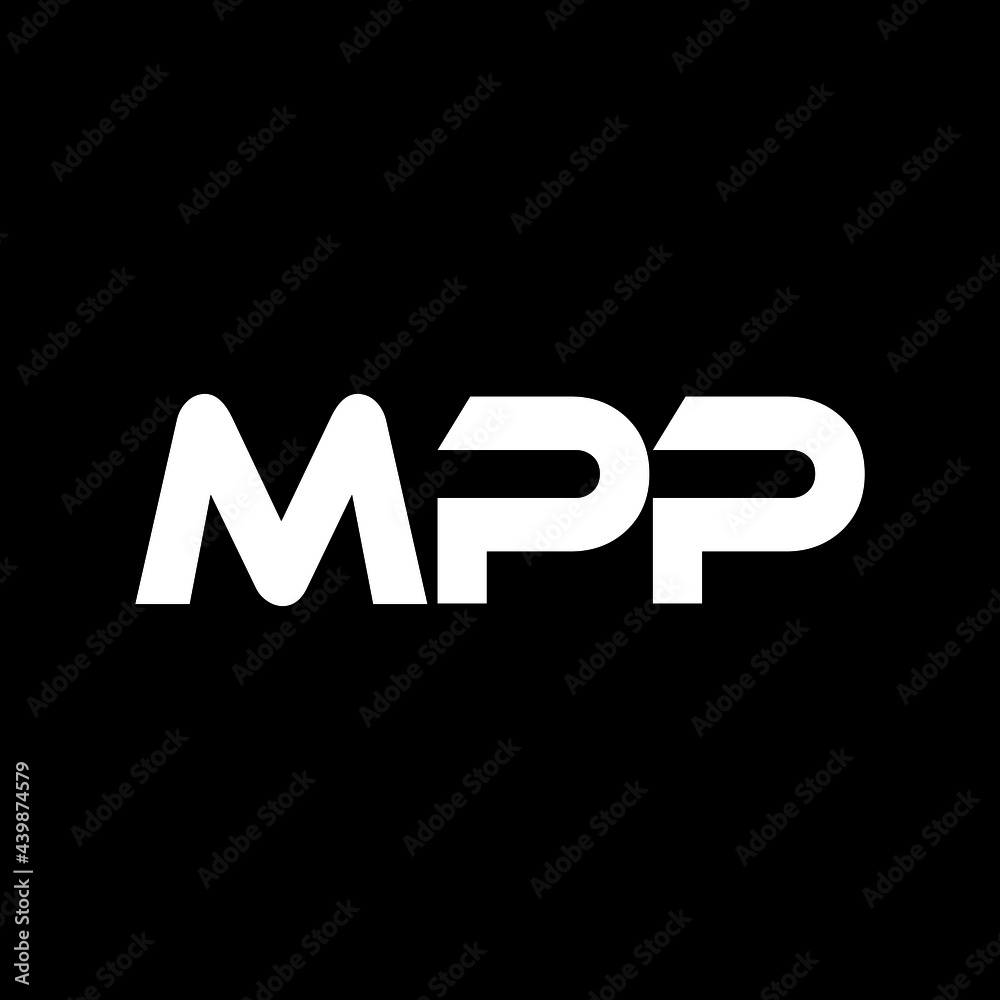 MPP letter logo design with black background in illustrator, vector ...