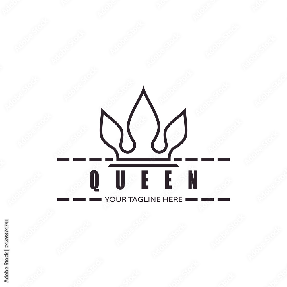 Royal King Queen Crown Elegant Luxury logo design Stock Vector | Adobe ...