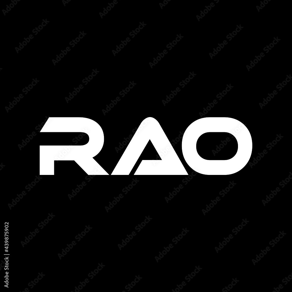 RAO letter logo design with black background in illustrator, vector ...