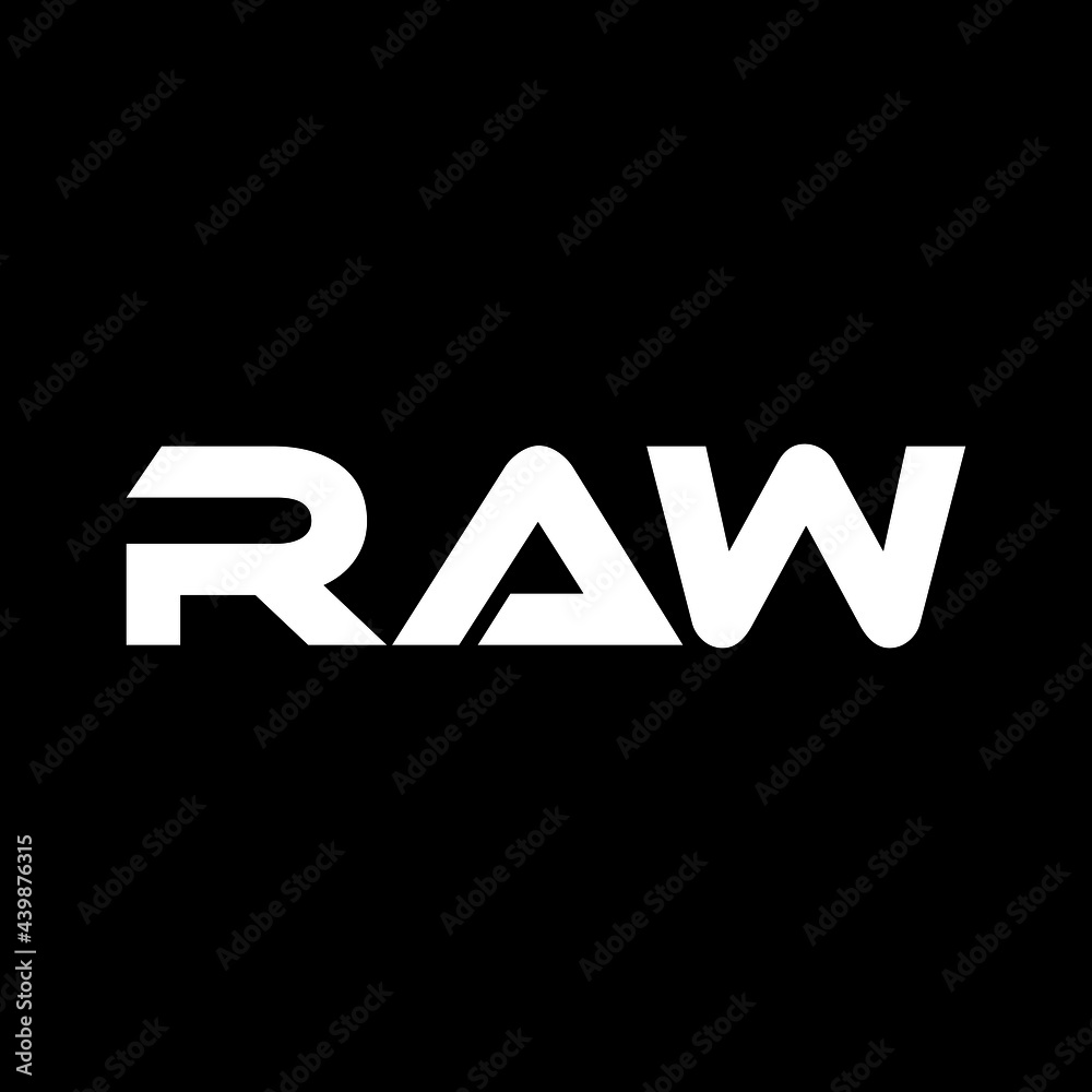 RAW letter logo design with black background in illustrator, vector ...