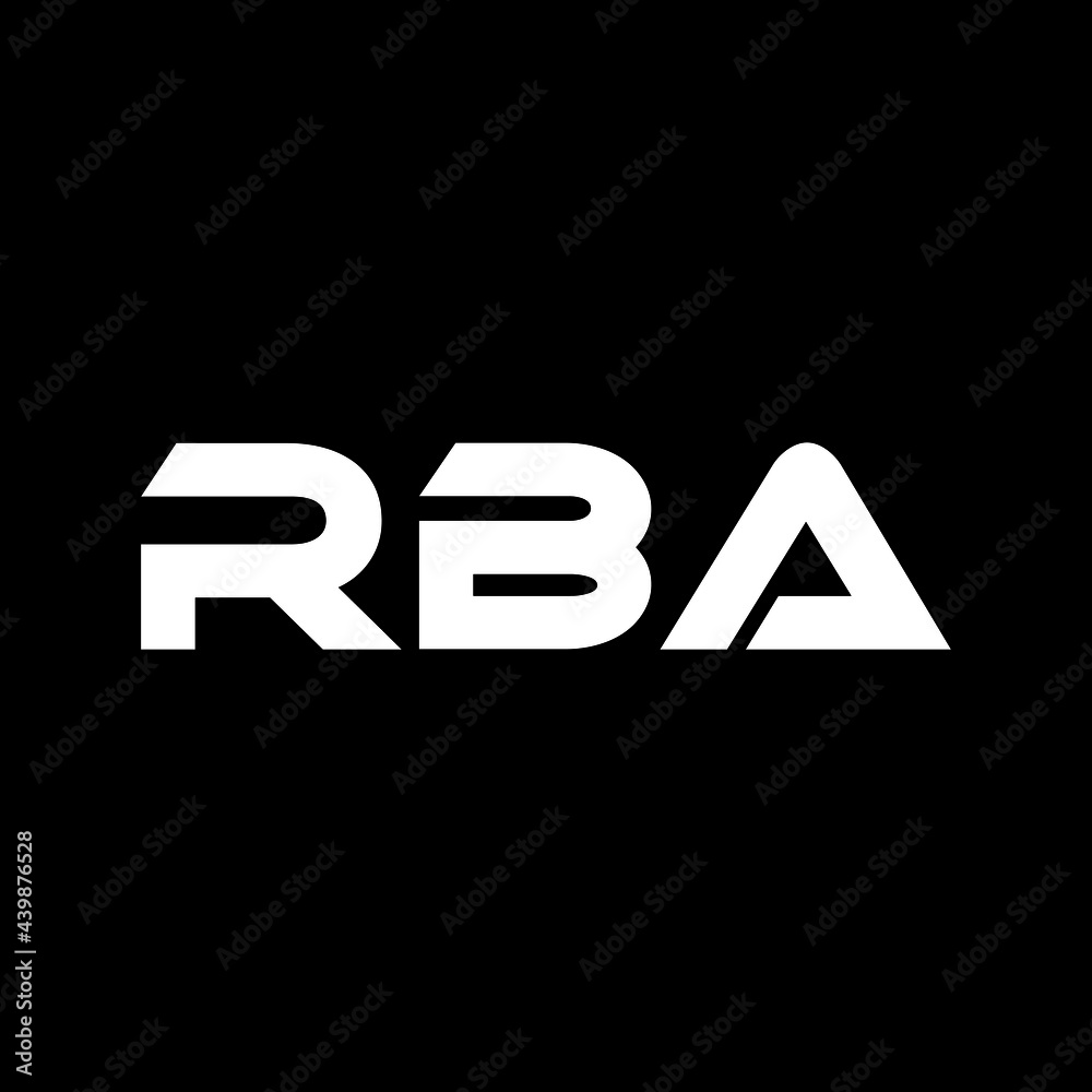 RBA letter logo design with black background in illustrator, vector ...