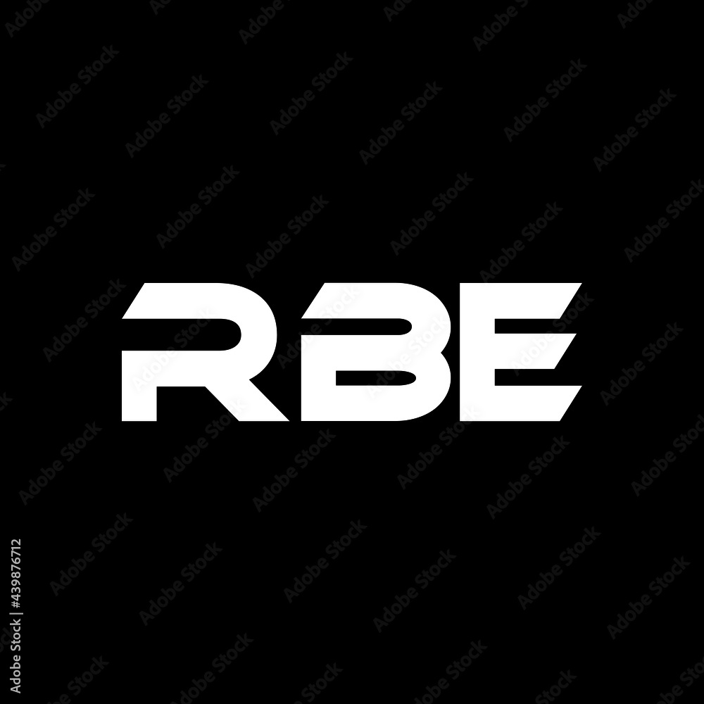 RBE letter logo design with black background in illustrator, vector ...